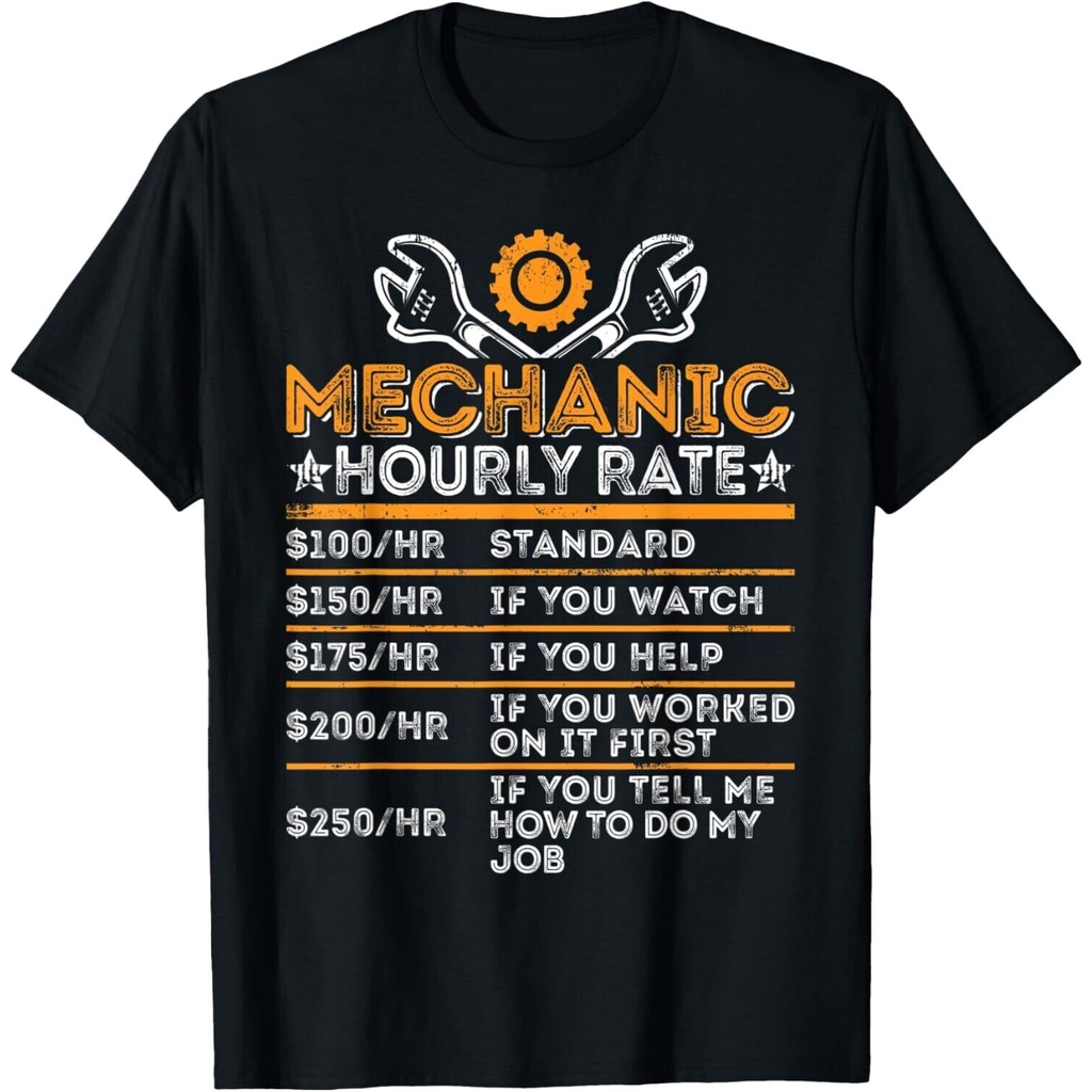 Mechanic Hourly Rate Labor Rates เสื้อยืดคนรักรถ Co-Workers ตลก ...