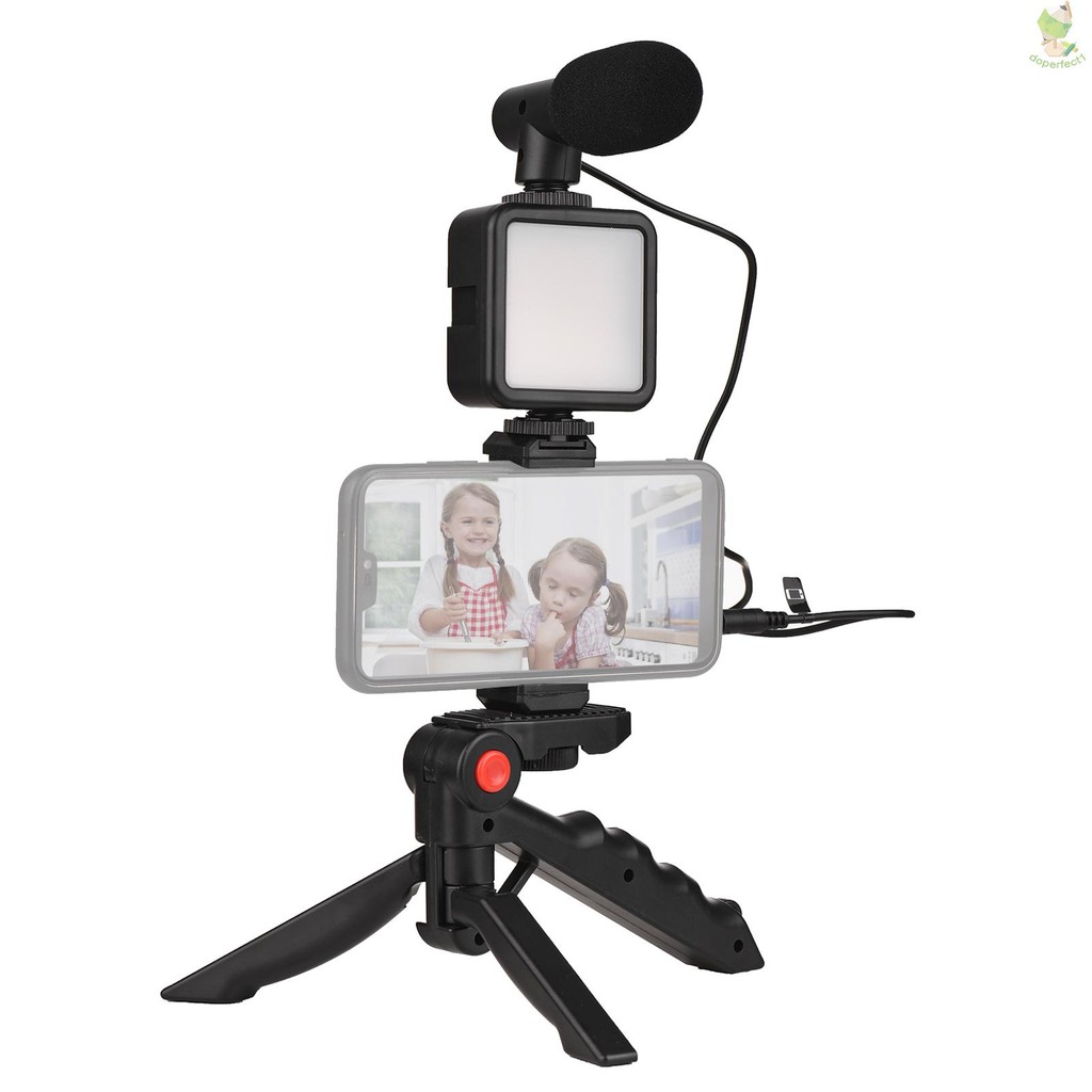 สมาร์ทโฟน Vlog Kit Mini LED Video Light + ไมโครโฟน Cardioid + คลิป ...