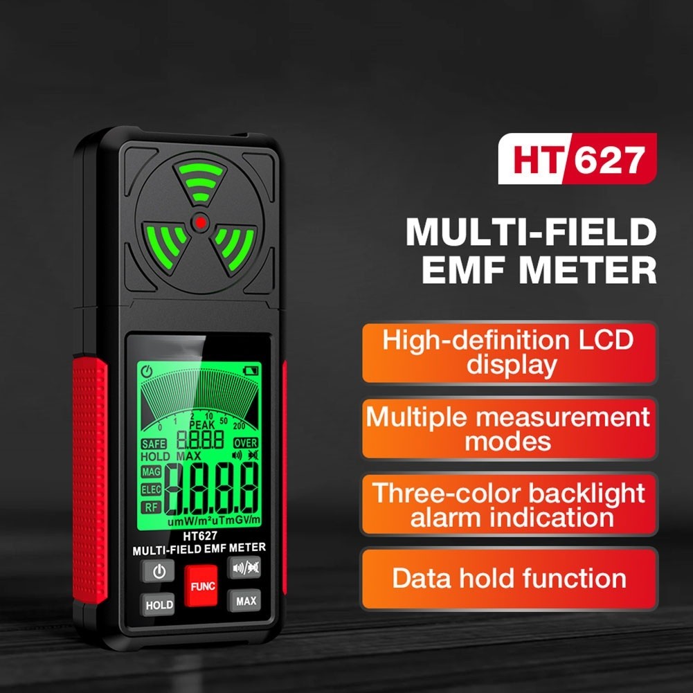 SWTDRM HotHT627 เครื่องตรวจจับรังสี Multi-Field EMF Meter เครื่องตรวจ ...