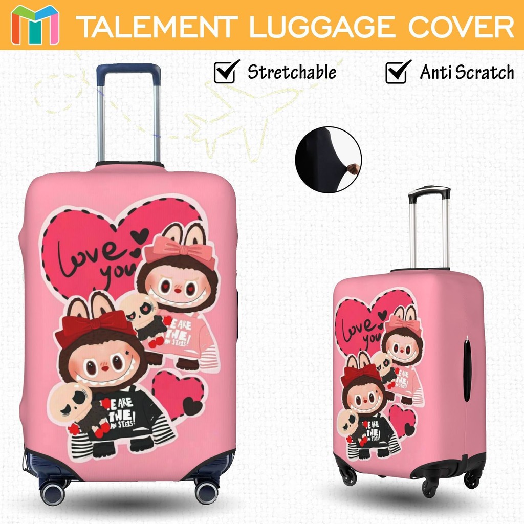 Labubu ผ้าคลุมกระเป๋าเดินทาง ผ้าสแปนเด็กซ์ แบบยืดหยุ่น ยืดหยุ่น Luggage ...