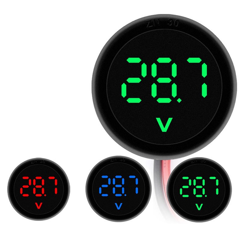 [BETL]ทรงกลม DC5-100V LED Digital Display Circular Two-wire Voltmeter ...