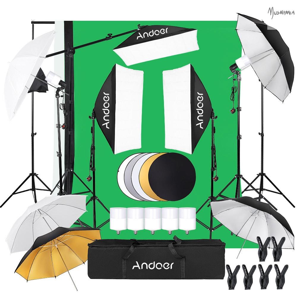 Andoer Professional Studio การถ่ายภาพ Softbox Light Kit รวม 50*70 ซม. Softboxes/ ร่มถ่ายภาพ ...