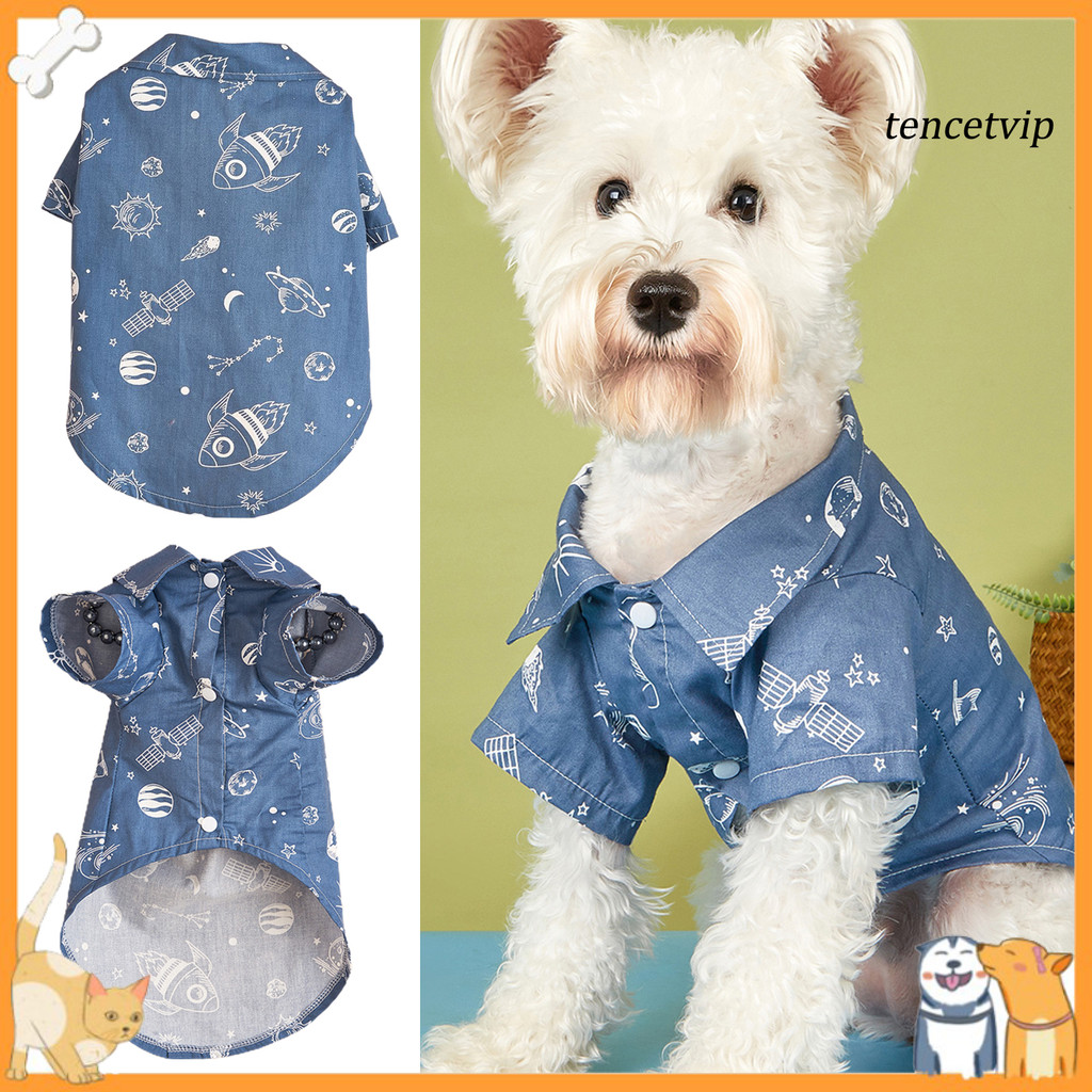 [Vip] Lapel Short Sleeve Foreleg เสื้อสัตว์เลี้ยงกระดุมแถวเดียวยานอวกาศ ...