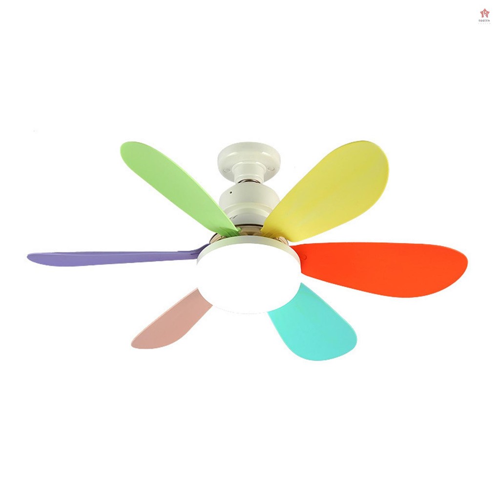 E27 พัดลมโคมไฟ Tri-color Dimming บ้านห้องนอนเด็ก Study Room ห้อง ...