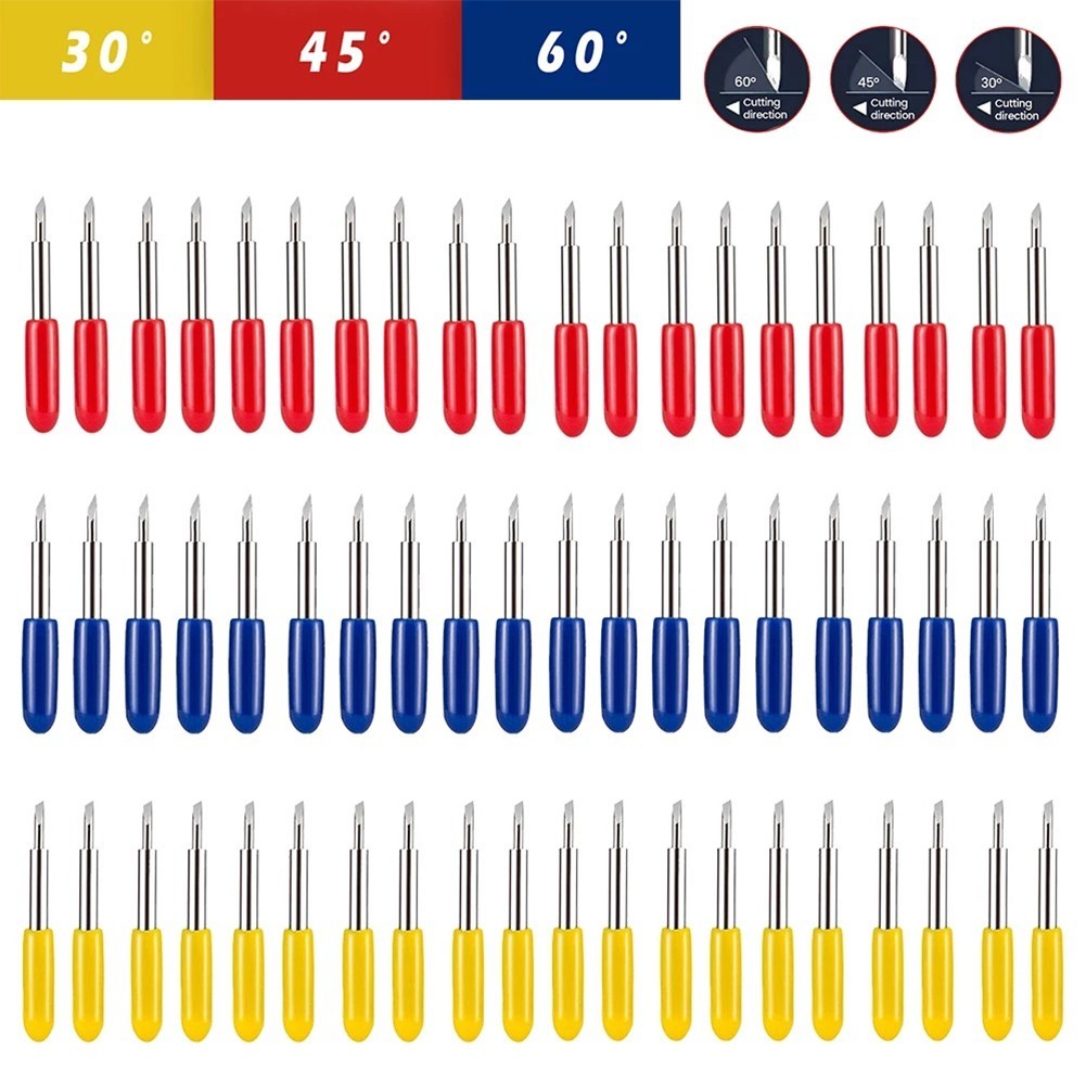 [TWILIGHT] 20 ชิ้น 30/45/60 องศาใบมีดทดแทนสําหรับ Roland Cricut Plotter ...