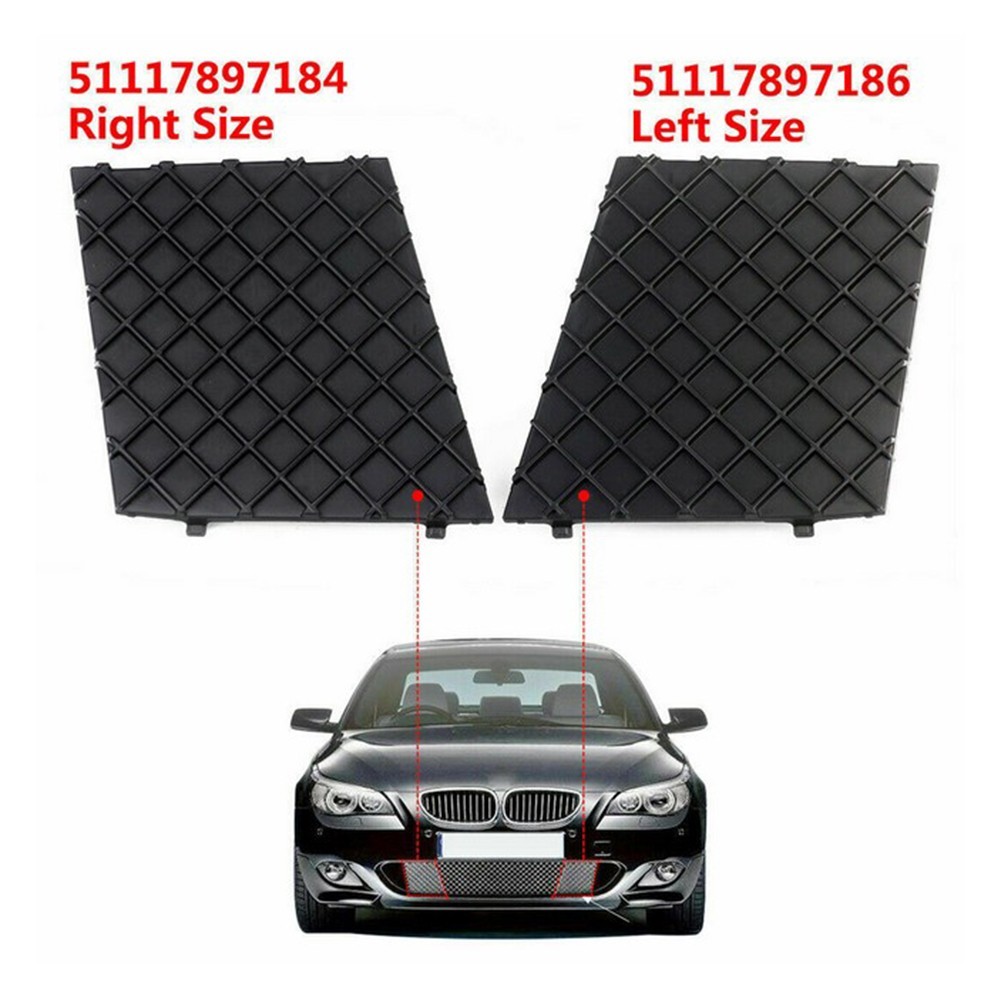 ฝาครอบกันชนหน้าด้านขวาและซ้ายล่างสำหรับ BMW E60 แบบตาข่าย รหัส ...