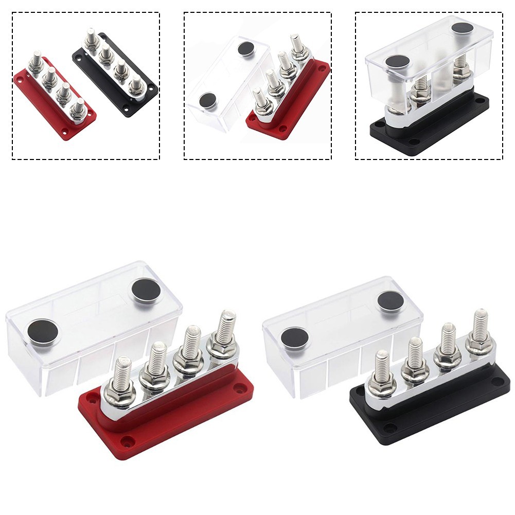 SWTDRM Hot1pcs Power Distribution Block BusBar, 600A,48V DC Bus Box พร้อม 4 โพสต์ (3/8) | Shopee ...