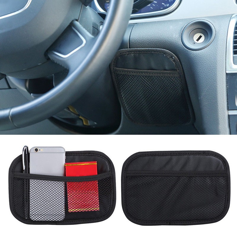 คลังสินค้าพร้อม Car Vehicle Stick-up Mesh Net Storage Bag Phone Holder ...