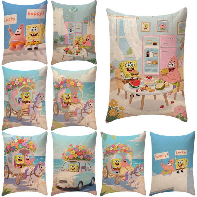 50x30 ซม./74x48 ซม.น่ารัก SpongeBob SquarePants ด้านเดียวพิมพ์ผ้าลินิน ...