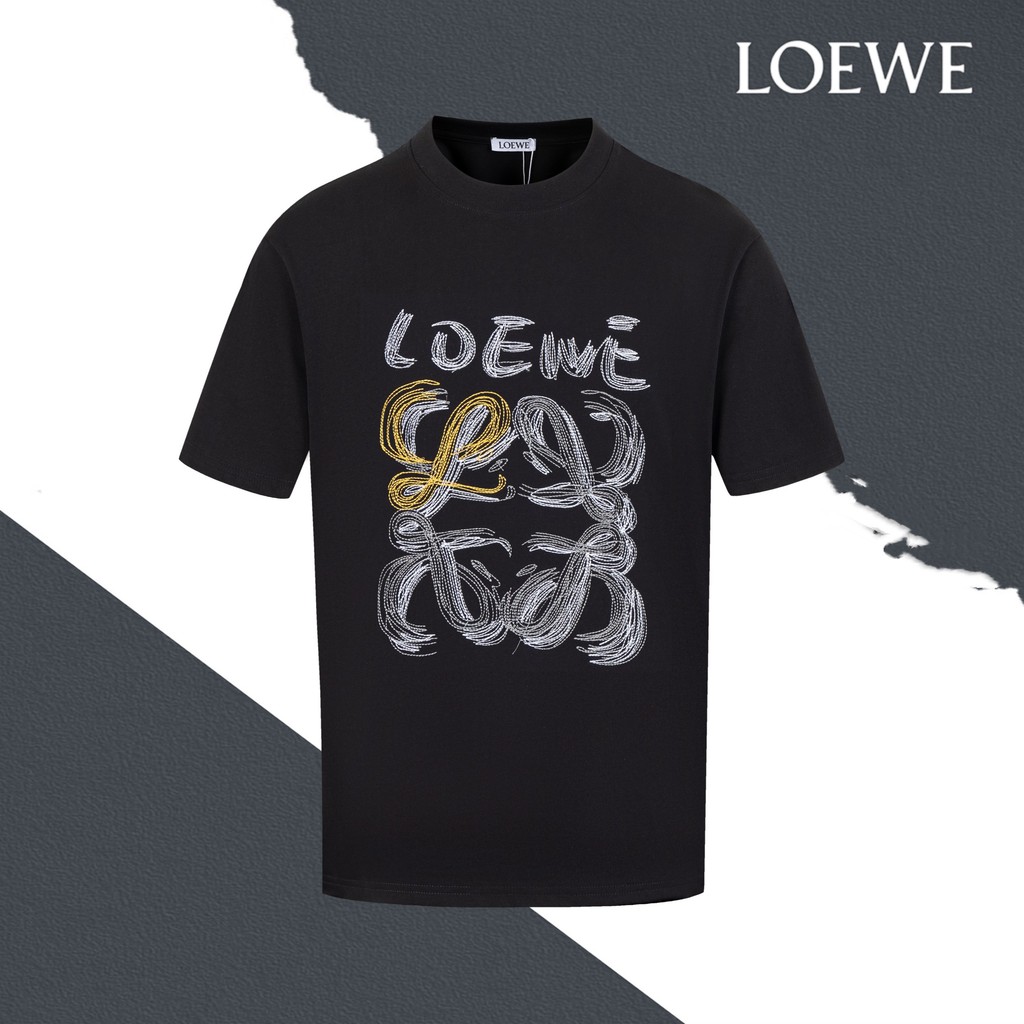 LOEWE Letter T-Shirt ปี 2025 คอกลมแขนสั้น | Shopee Thailand