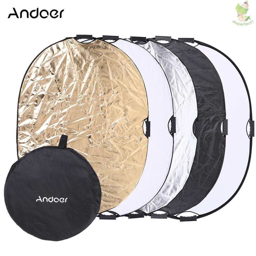 Andoer 90 * 120 ซม. 5in1 Round Collapasible Multi-Disc แบบพกพา Circular Photo Photo การถ่ายภาพ ...