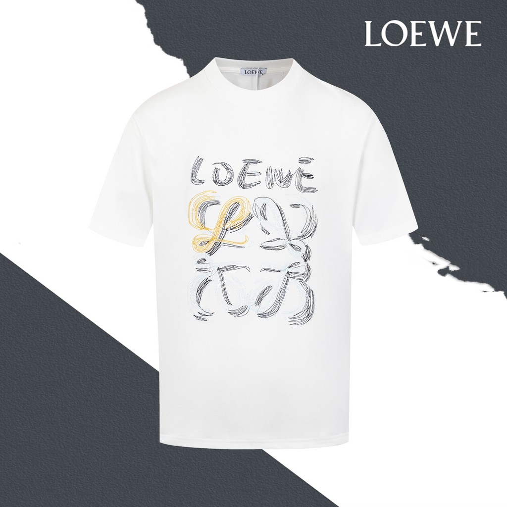 เสื้อแขนสั้น LOEWE Letter ดีไซน์ใหม่ สวมใส่ง่ายและสบาย | Shopee Thailand