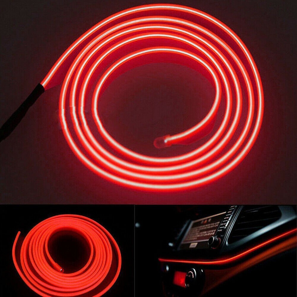 SWTDRM HotReady Stock Red LED Auto Car Interior Decor บรรยากาศแถบสายไฟ ...