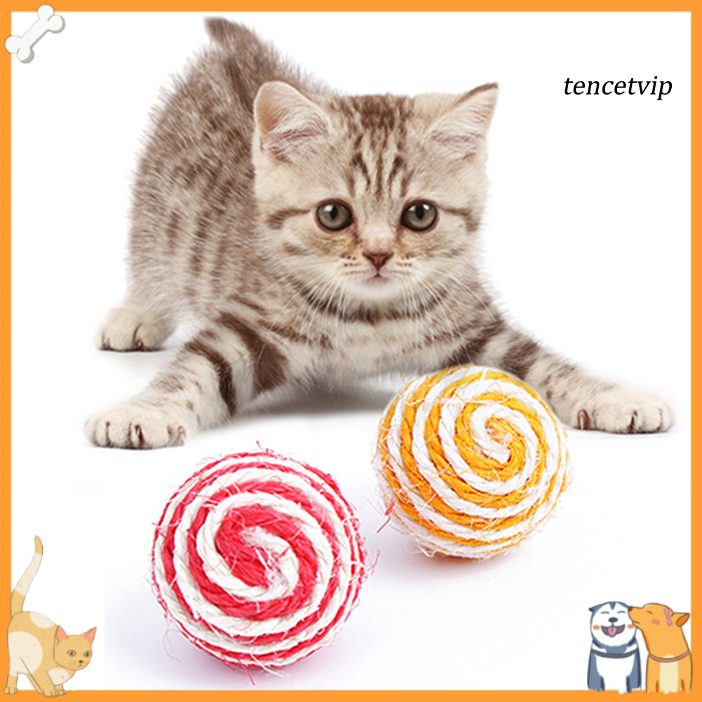 [Vip] Cat Pet Sisal Ropeทอ Ball Teaser Play Chewing Rattle Scratch ...