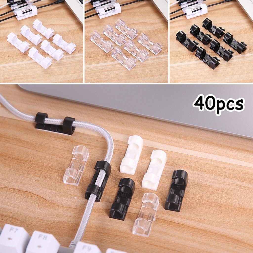 [SWHOME] 40 ชิ้นสายไฟคลิปหนีบตาราง Wall Tidy Organizer Holder [AUG ...