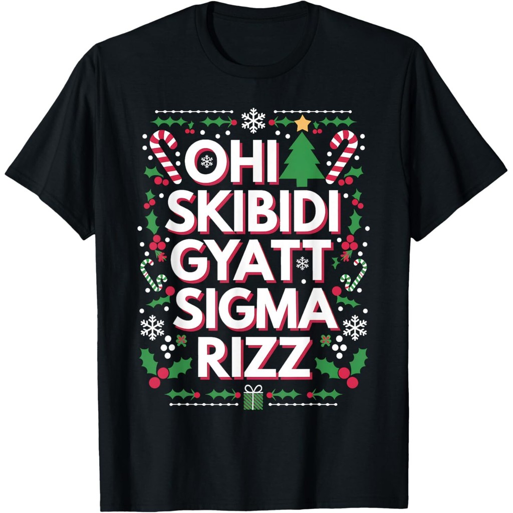 Ohio Skibidi Gyatt Sigma Rizz Gen Alpha Xmas เสื้อยืดปาร์ตี้คริสต์มาส ...
