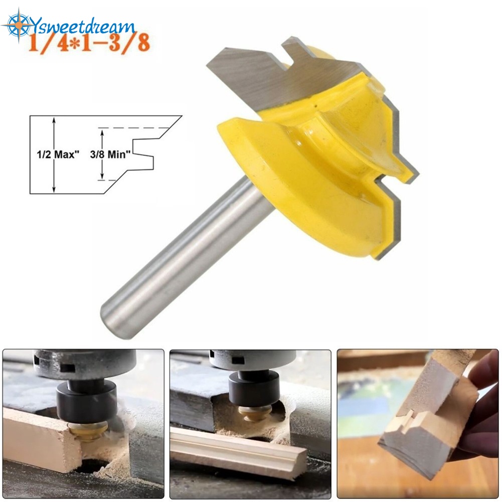 1/4" Shank 45 องศาสูงสุด 1/2" ล็อค Miter Router Bit Woodwork Milling ...