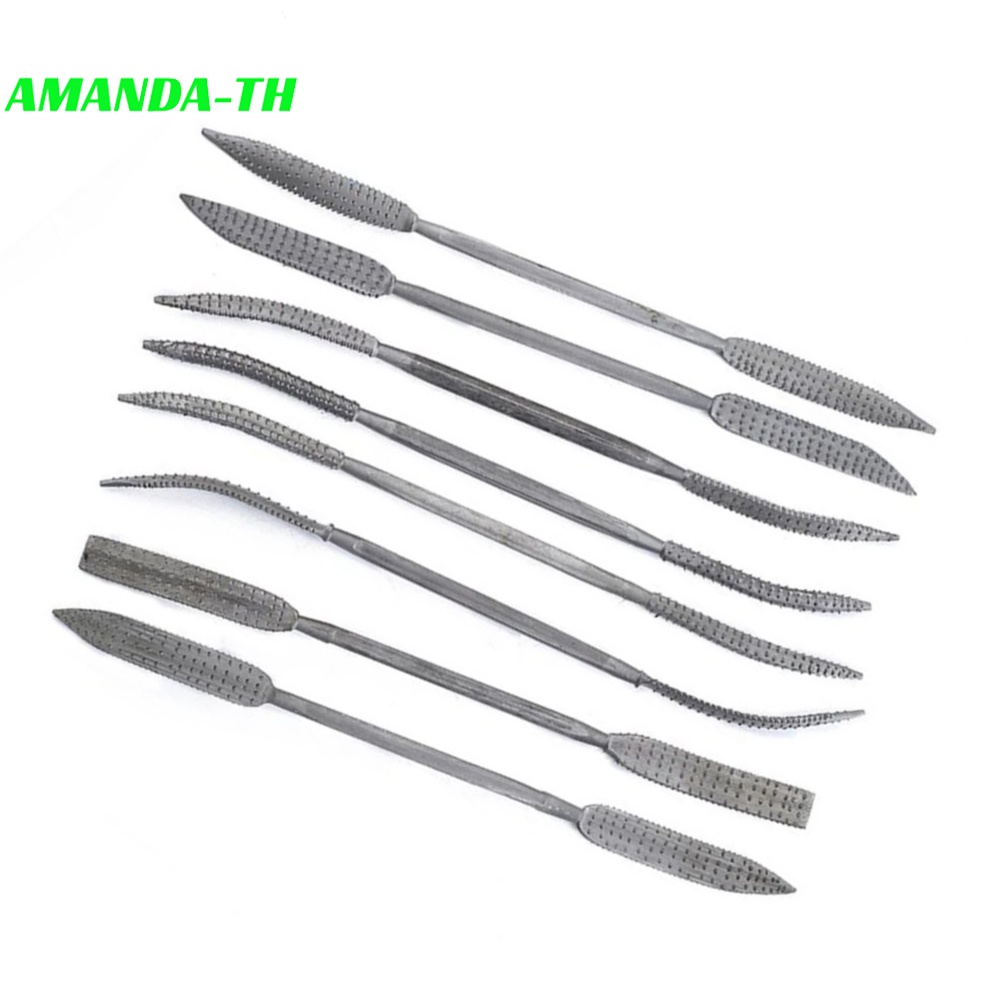 (AMANDA) 8 ชิ้นไม้ทํางาน Rasp Riffler ชุดแฟ้ม Double Ended หยาบสําหรับ ...