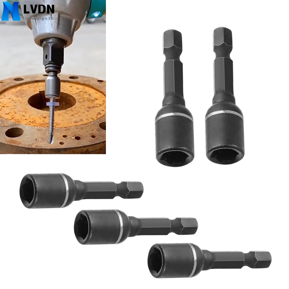 5 ชิ้น 8 มิลลิเมตรแม่เหล็กอ่อนนุชไขควงซ็อกเก็ตประแจบิต Hex Shank Driver ...