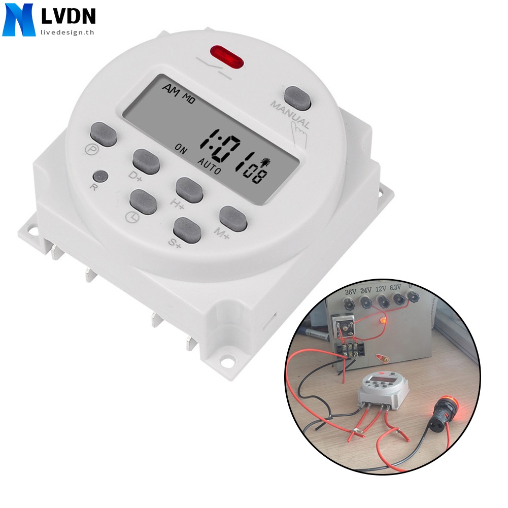 จอแสดงผลดิจิตอล Power Timer Weekly Programmable Time Relay Switch 24/110/220V [ livedesign ...