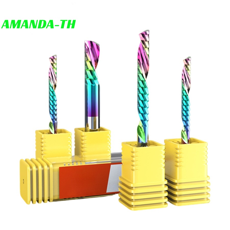 3.175 มม.เครื่องตัดมิลลิ่ง CNC คาร์ไบด์ End Mill เกลียวเครื่องมืองานไม้ ...