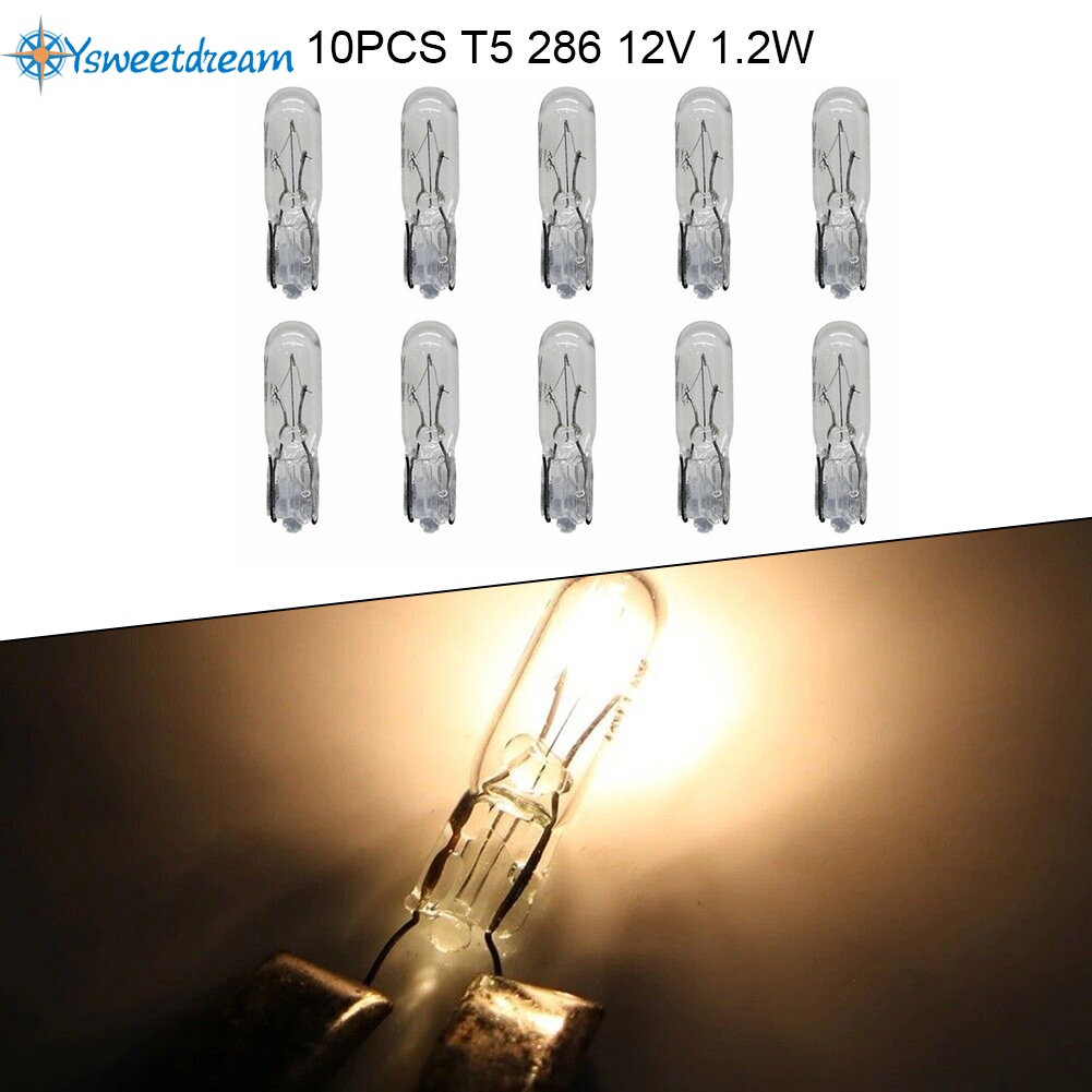 10PCS T5 286 12V 1.2W หลอดไฟแดชบอร์ดรถยนต์หรือแผงเครื่องมือหลอดไฟ[ SWTDRM-TH ] | Shopee Thailand