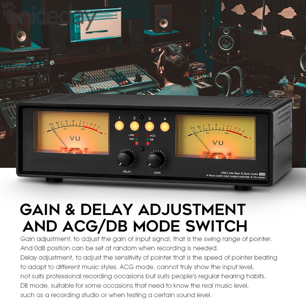 [คุณภาพสูง] Mic + Line Analog Dual VU Meter ตัวบ่งชี้ระดับเสียงตัวสลับ ...