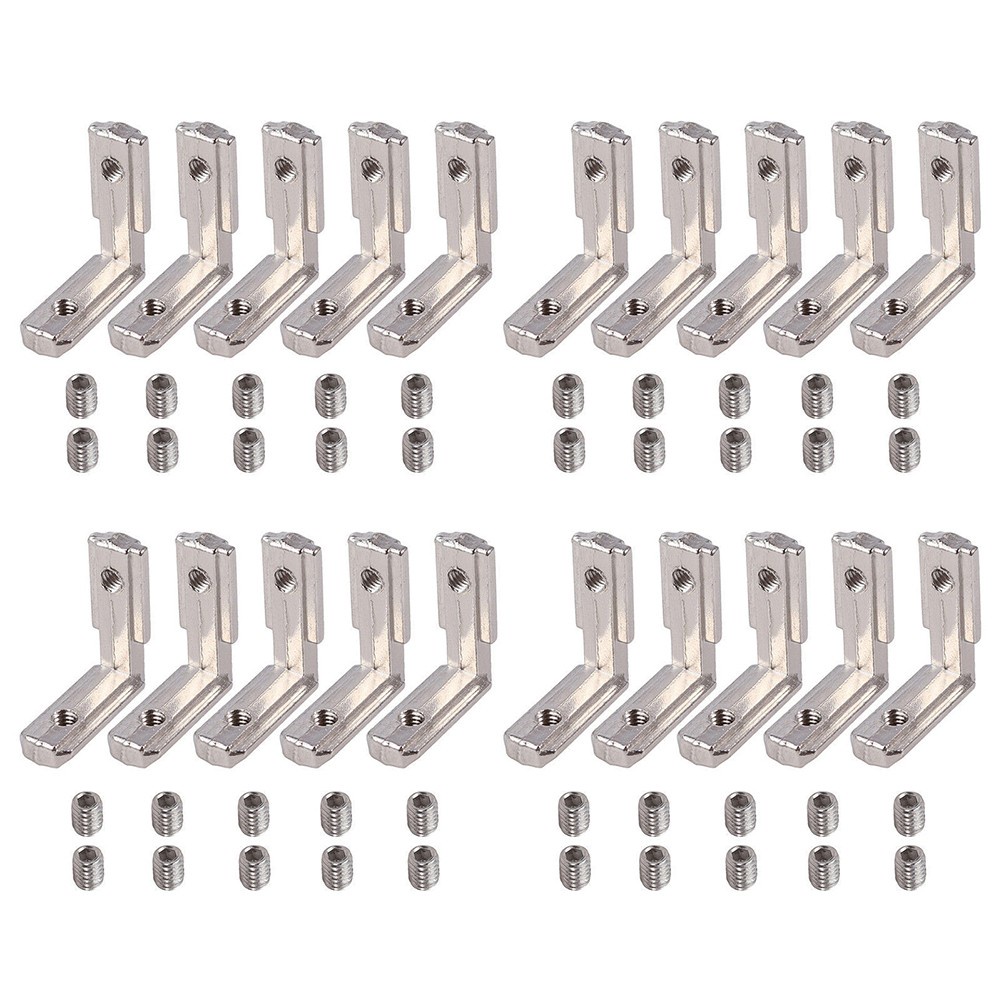 [SMARTCHOICE] 20X T Slot Aluminium Profile L-Shape Brackets 90° ขั้วต่อ ...