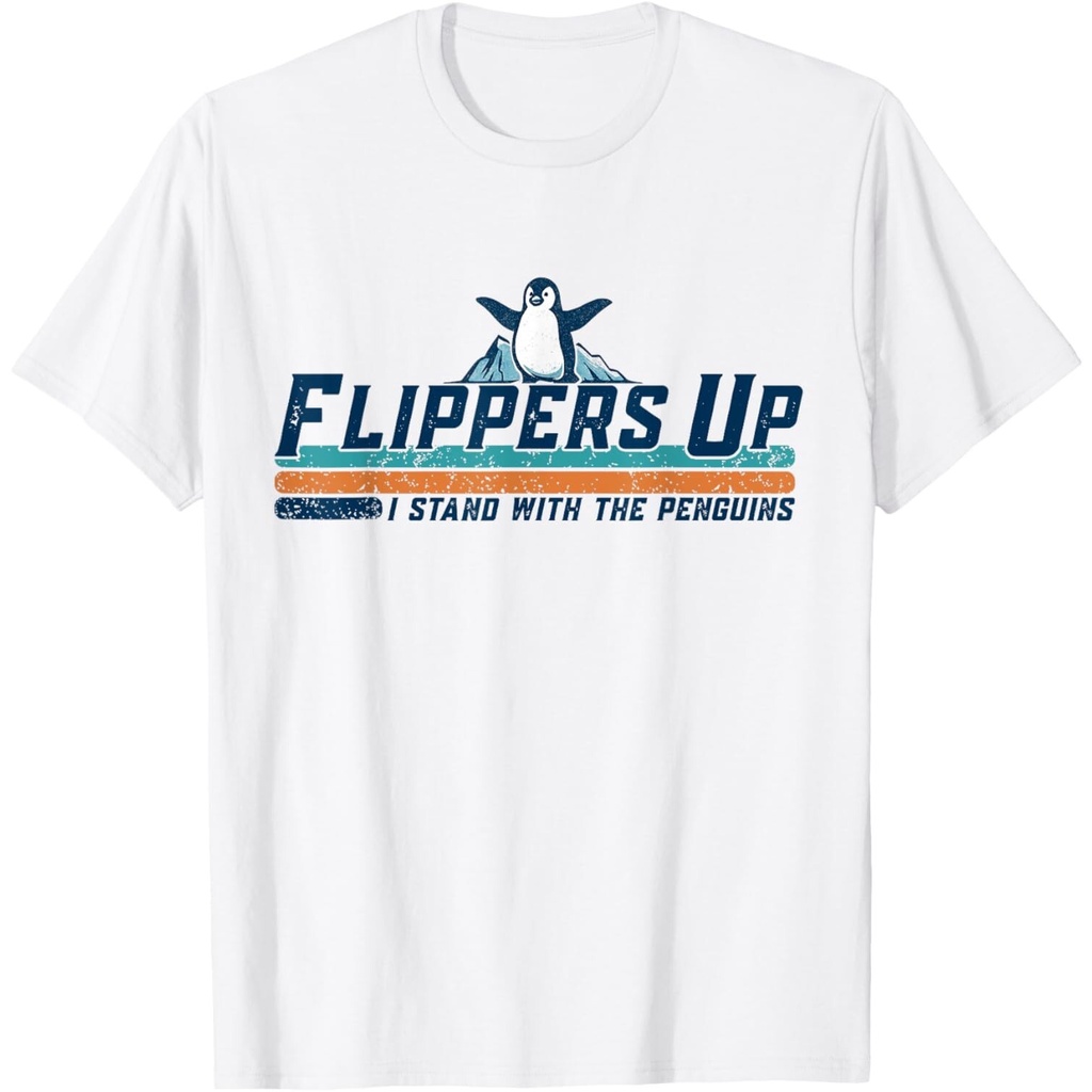 Flippers Up I Stand With Penguins Graphic Solidarity เสื้อยืด Unisex ...