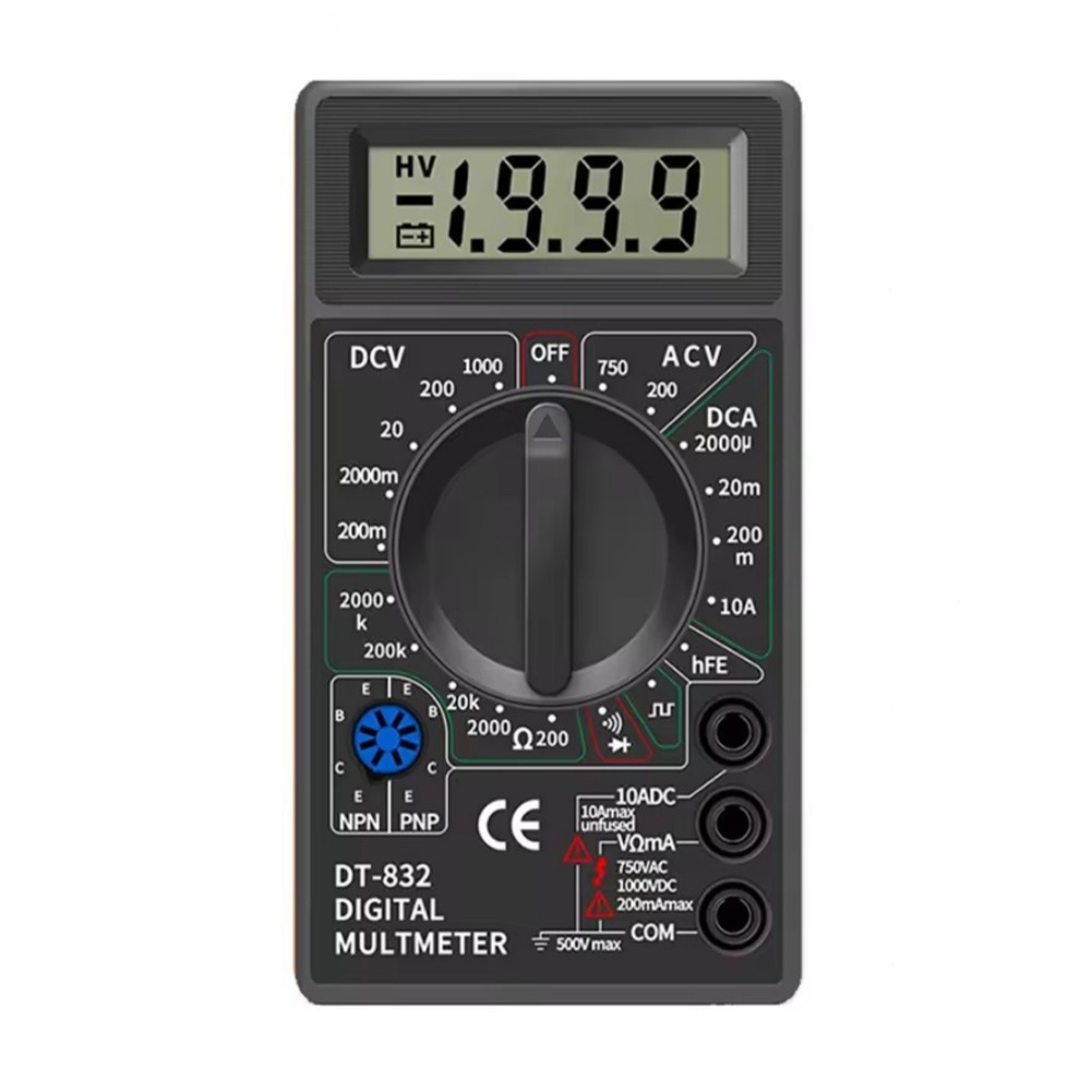 1ชิ้นdt832ดิจิตอลมัลติมิเตอร์จอแสดงผลดิจิตอลโวลต์มิเตอร์แอมมิเตอร์ทดสอบ ...