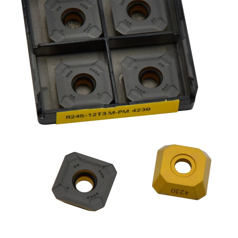 R245-12T3M-PM 4230 เม็ดกัดเครื่องมือเครื่องกลึง CNC ใหม่ 10 ชิ้น (1 ...
