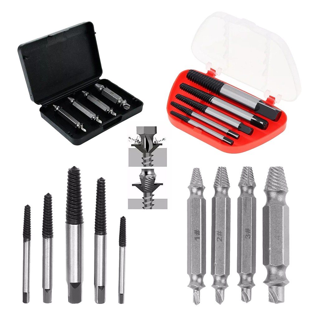 ⭐ยาฟีทอป⭐9PCS Screw Extractor ซ้าย-Handed Extractor ชุดสกรูที่เสียหาย ...