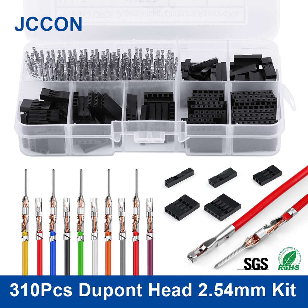 310PcsLot Dupont หัว 2.54 มม.1x1P 2P 3P 4P 5P 6P 8P Pin Head Connector ...