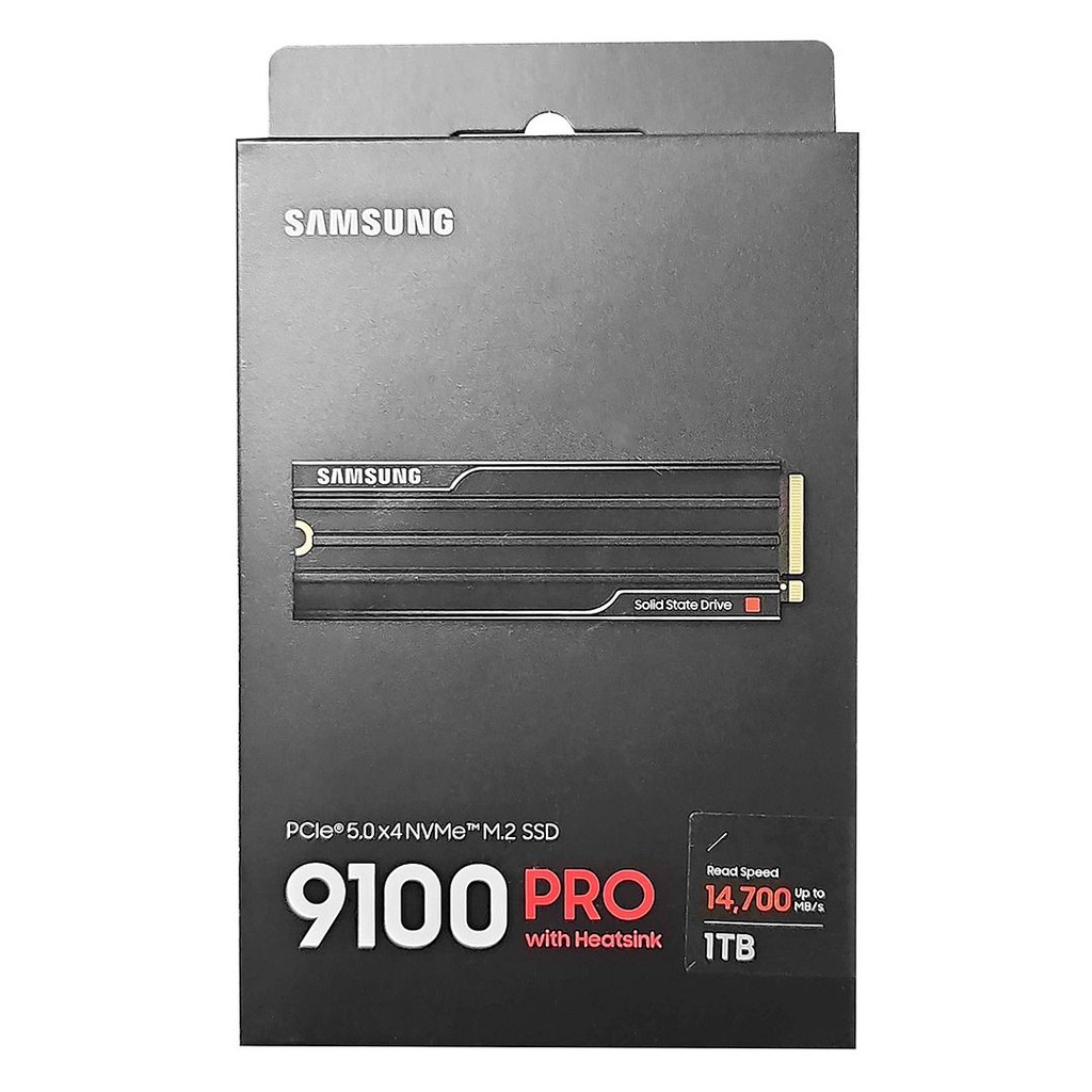 Samsung 9100 PRO 1TB PCIe 5.0 x4 NVMe M.2 2280 SSD with Heatsink (14700MB/s) MZ-VAP1T0CW - for ...