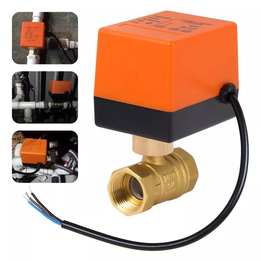 บอลวาล์วไฟฟ้า DN20 เครื่องปรับอากาศ220โวลต์ 2 ทาง 2 สายมอเตอร์แบบซิงโคร ...