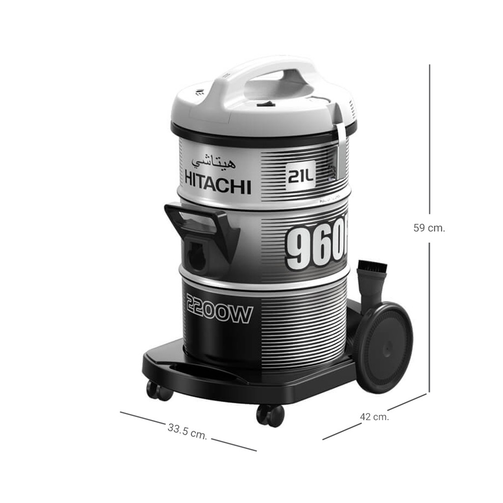 Hitachi เครื่องดูดฝุ่น ชนิดถังเก็บฝุ่น Drum รุ่น CV-960F 2200 วัตต์ สีแ ...