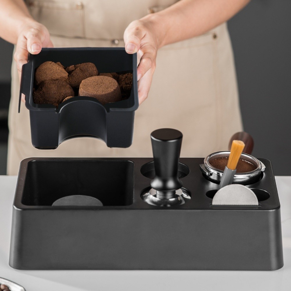 ♥เสียงสะท้อน♥Espresso Knock Box Tamp Station ฐานกันลื่นเครื่องมือกาแฟ ...