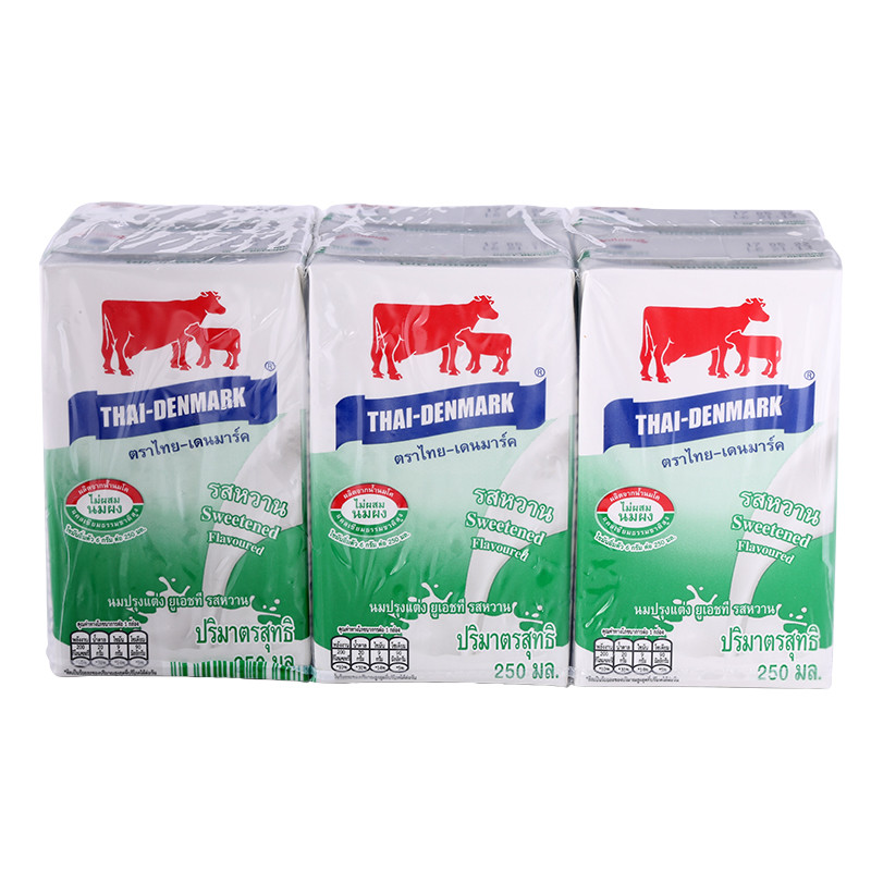ไทยเดนมาร์คนมยูเอชทีรสหวาน 250มล. แพค6 Thai Denmark UHT Milk Sweet ...
