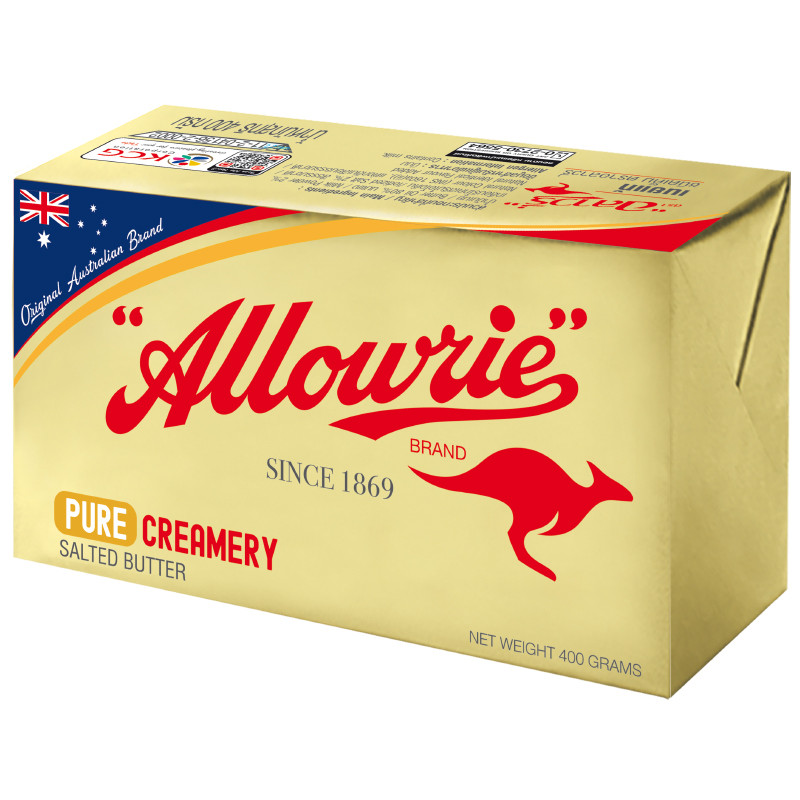 อลาวรี่เนยสดรสเค็ม 400กรัม Allowrie Salted Butter 400g. [หมายเลขบาร์ ...