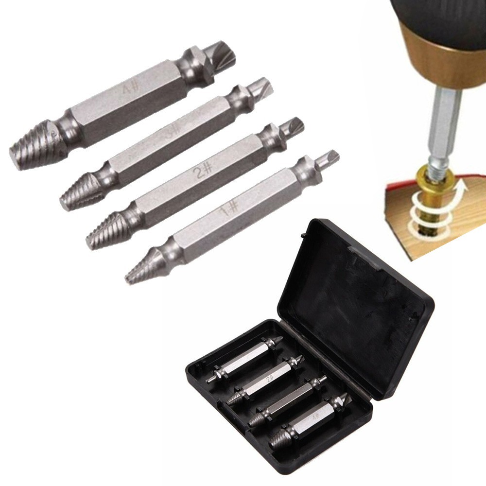 ลดล้างสต๊อก 4 ชิ้น Double-headed เสียหายสกรู Extractor ชุด Bolt Bits ...