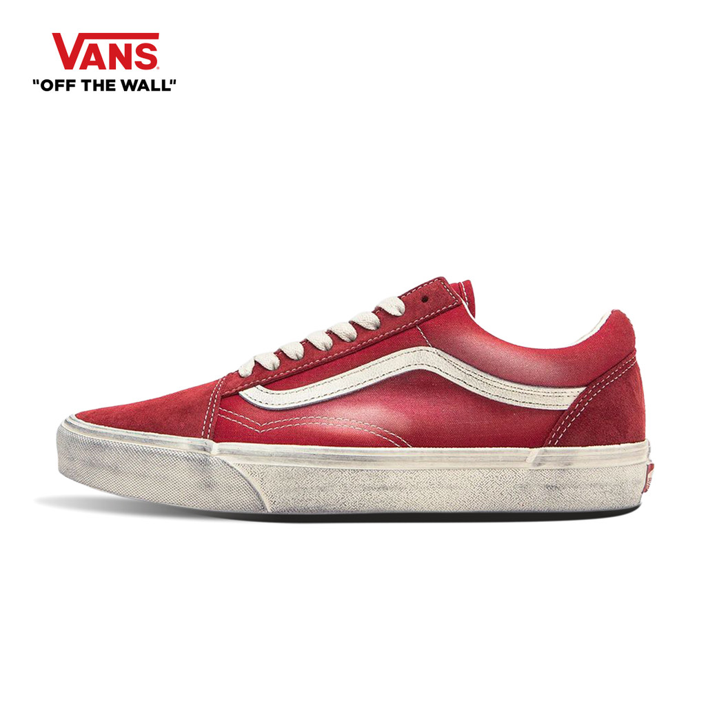 VANS OLD SKOOL - WAVE WASHED RED รองเท้าผ้าใบ แวนส์ ผู้ชาย ผู้หญิง ...