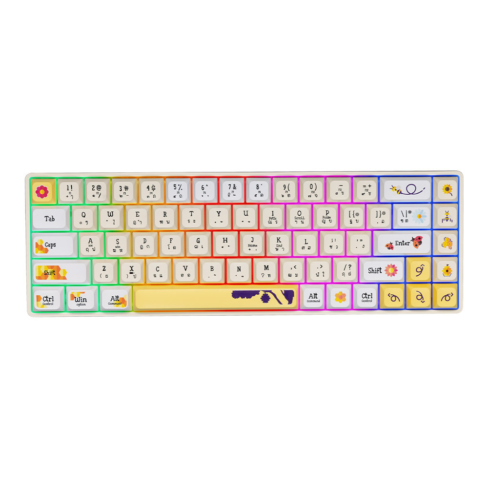KEYBOARD (คีย์บอร์ด) NUBWO NK50 (YELLOW BEE) (BLUE SWITCH MINI RGB EN ...