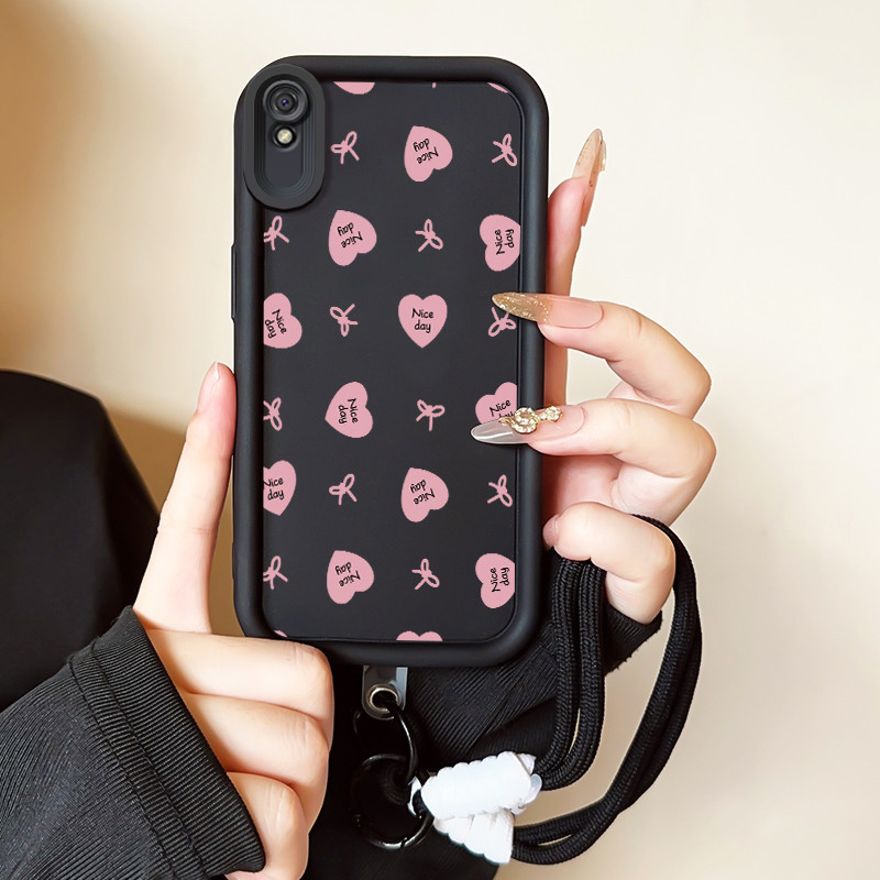 เคสสำหรับ Xiaomi Redmi 9i 9a 9t 9 Power เคสโทรศัพท์รูปหัวใจสายคล้องสาม ...