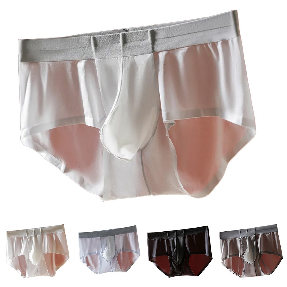 THVAR บราเชิ้ต sheer briefs ทำจากผ้าไหมน้ำแข็ง สวมใส่สบาย มีกระเป๋า ...