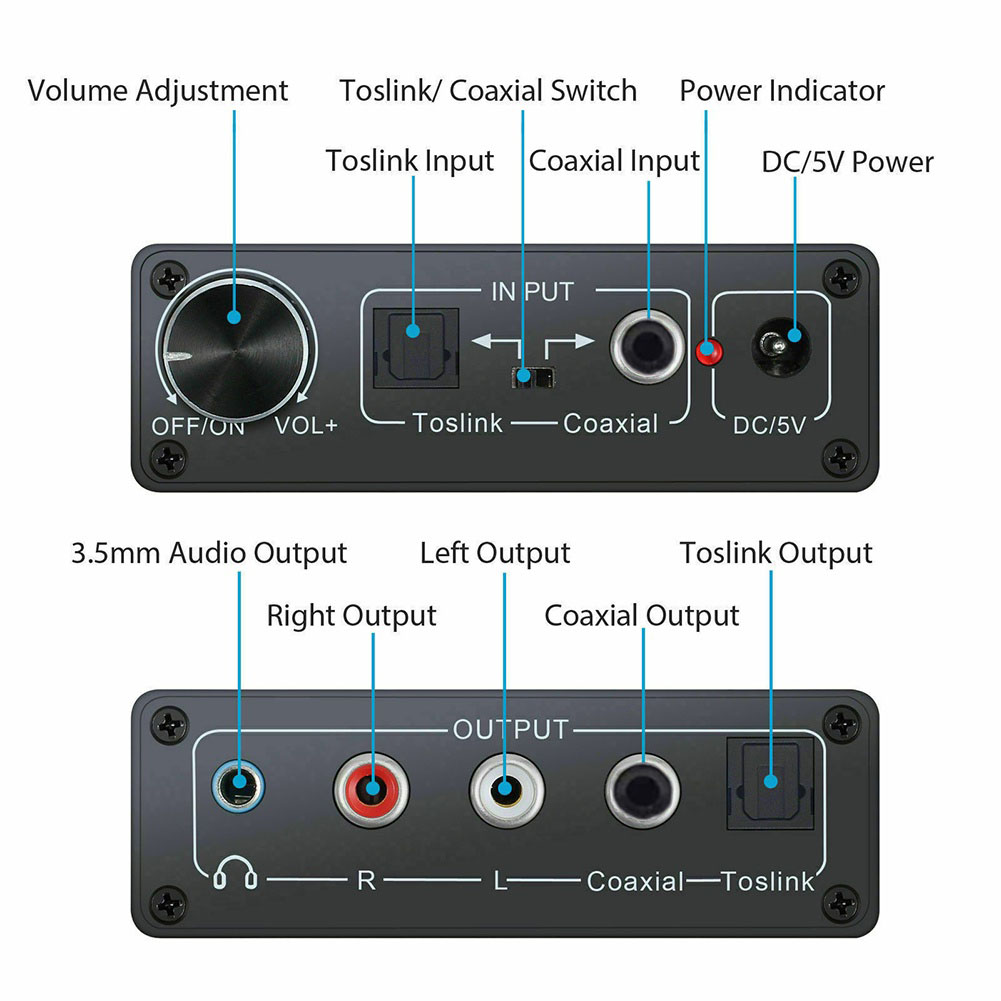 Hifi dac Amp Digital To Analog Audio Converter RCA 3.5 มม.เครื่องขยาย ...