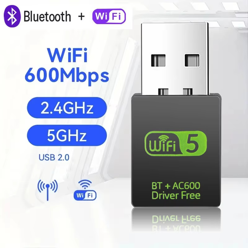 2 in 1 600Mbps Wireless WiFi Bluetooth Adapter USB WiFi Adapter ...