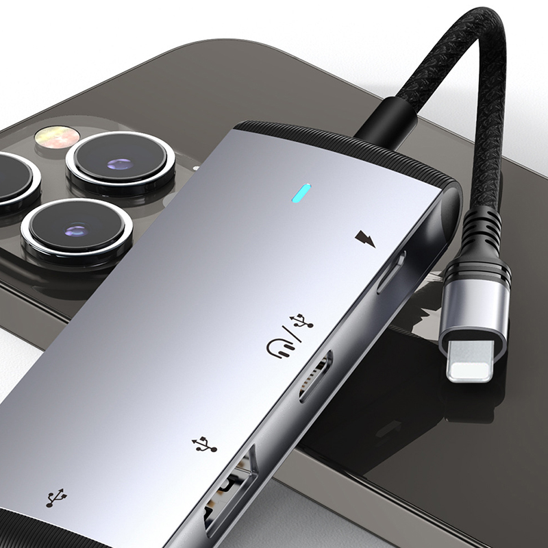 เหมาะสําหรับ Apple Lightning เป็น USB3.0 Docking Station ชาร์จการส่ง ...