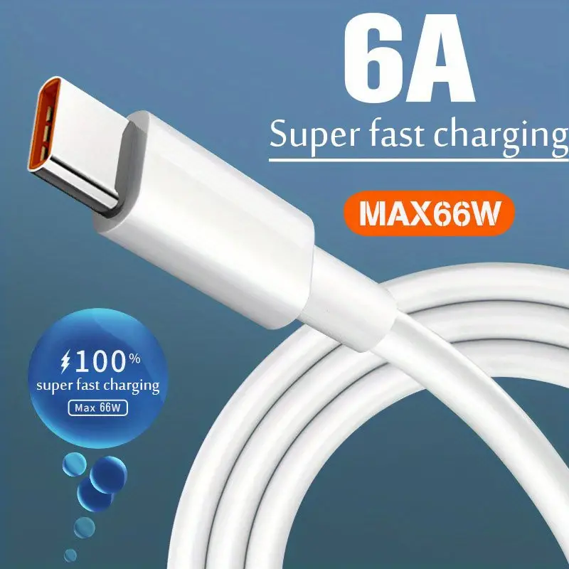 66w 6A สายชาร์จ USB Type C ชาร์จเร็วมาก สําหรับโทรศัพท์ Android Xiaomi Samsung Huawei | Shopee ...