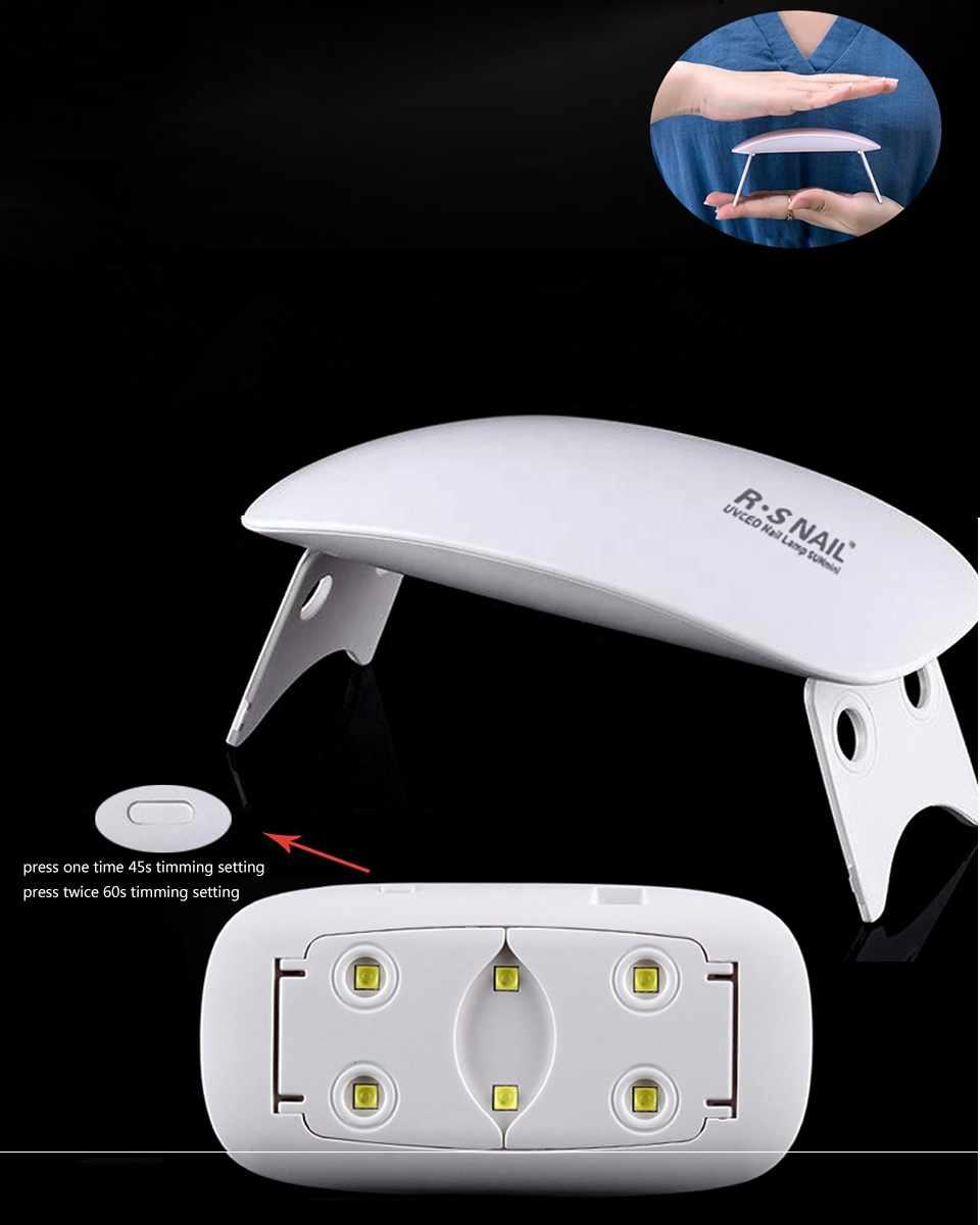 Rs เครื่องเป่าเล็บ 6W UV Led แบบพกพา สาย USB สําหรับไพรเมอร์ ของขวัญ ใช้ในบ้าน ทําเล็บ ...