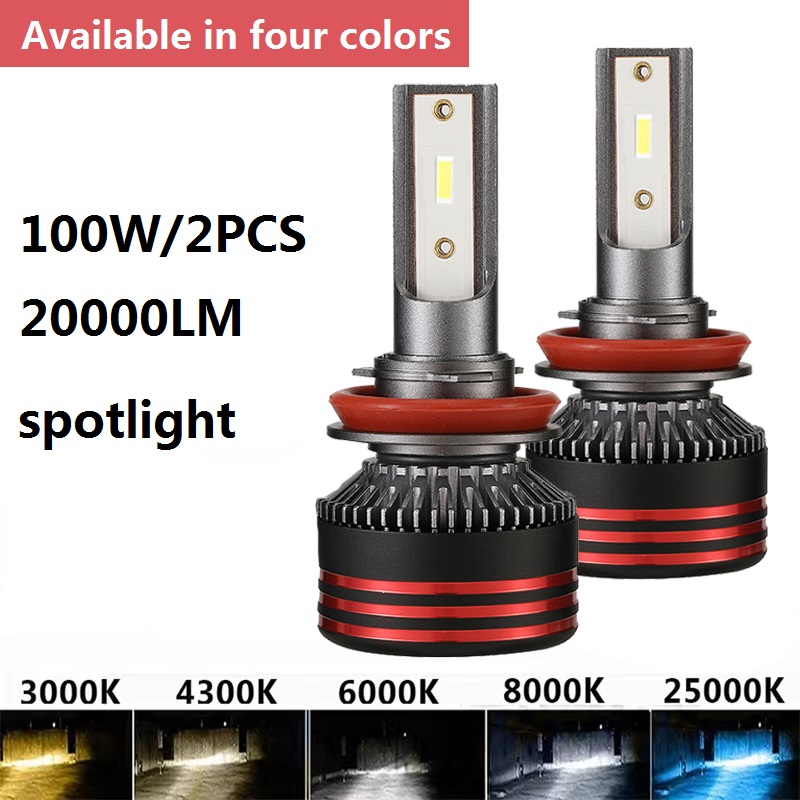 หลอดไฟหน้ารถยนต์ LED H7 H4 3000K 4500K 6500K 8000K H11 9005 9006 สว่าง ...